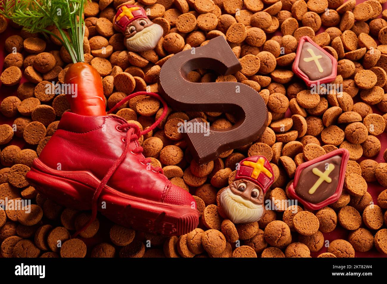 Saint Nicholas - Sinterklaas day with shoe, carrot and traditional ...