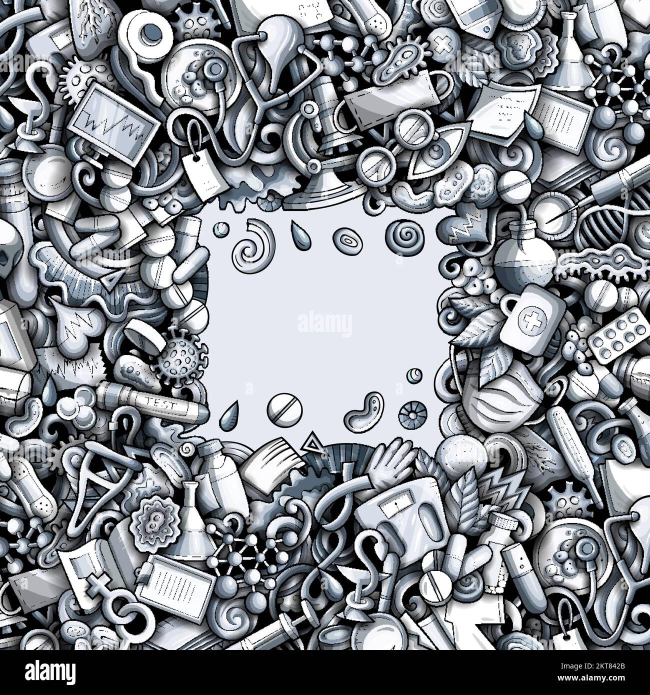 Medicine hand drawn vector doodles frame Stock Vector Image & Art - Alamy