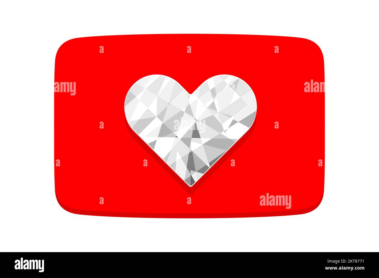 Heart shape diamond icon symbol. Social network app icon. Vector ...
