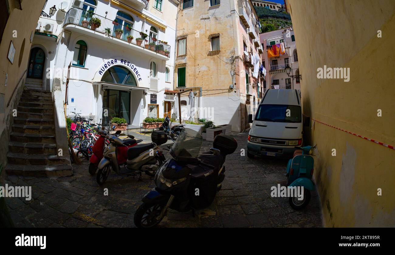 April 20 2022-Amalfi a city with very narrow streets like a labyrinth ...