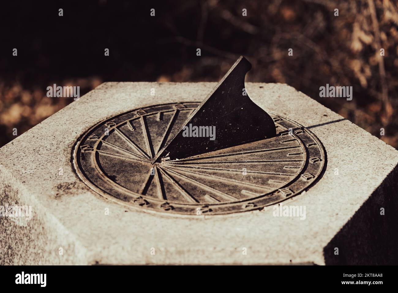 Sign Noon Sundial Lemoine Point Stock Photo - Alamy