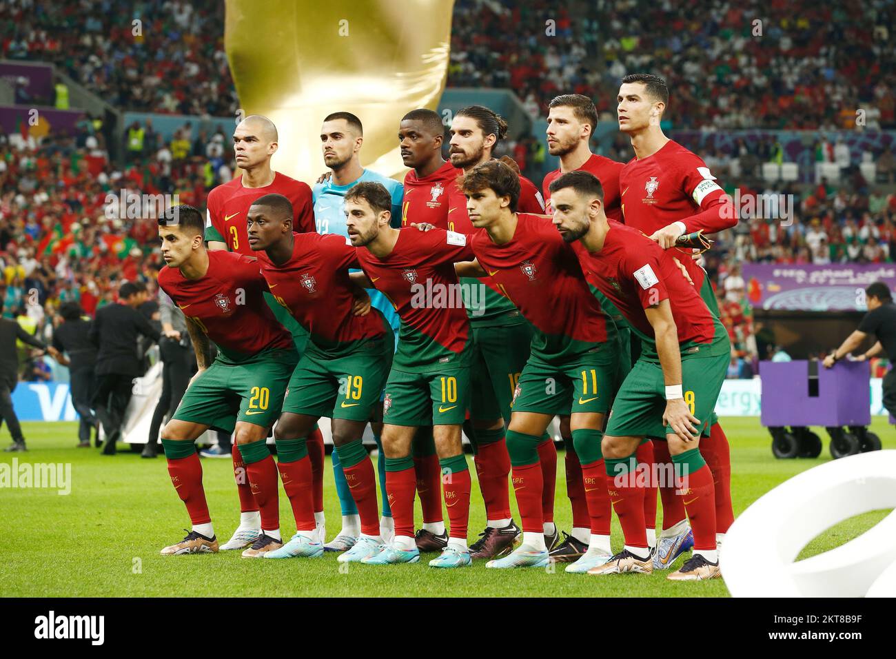 Al Daayen, Qatar. 28th Nov, 2022. Portugal team group line-up (POR ...