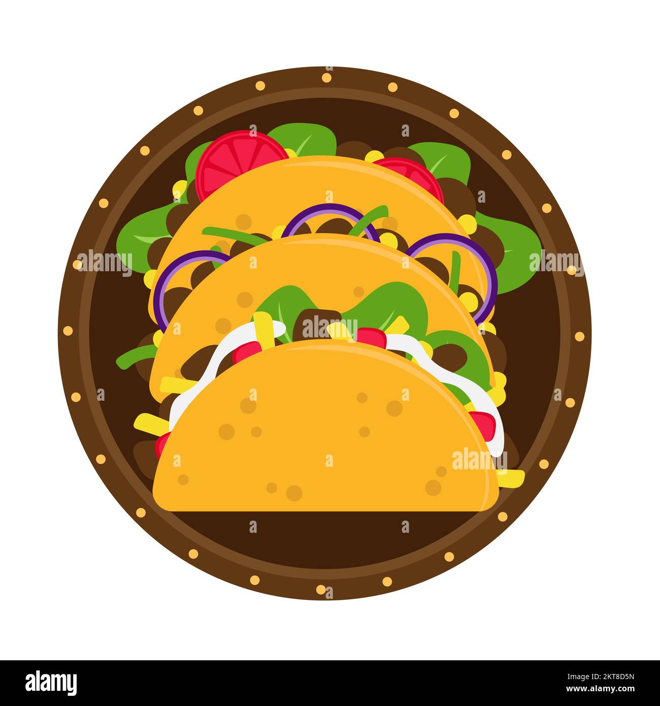 Tacos traditional Mexican cuisine dish food item from cafe menu. Vector ...