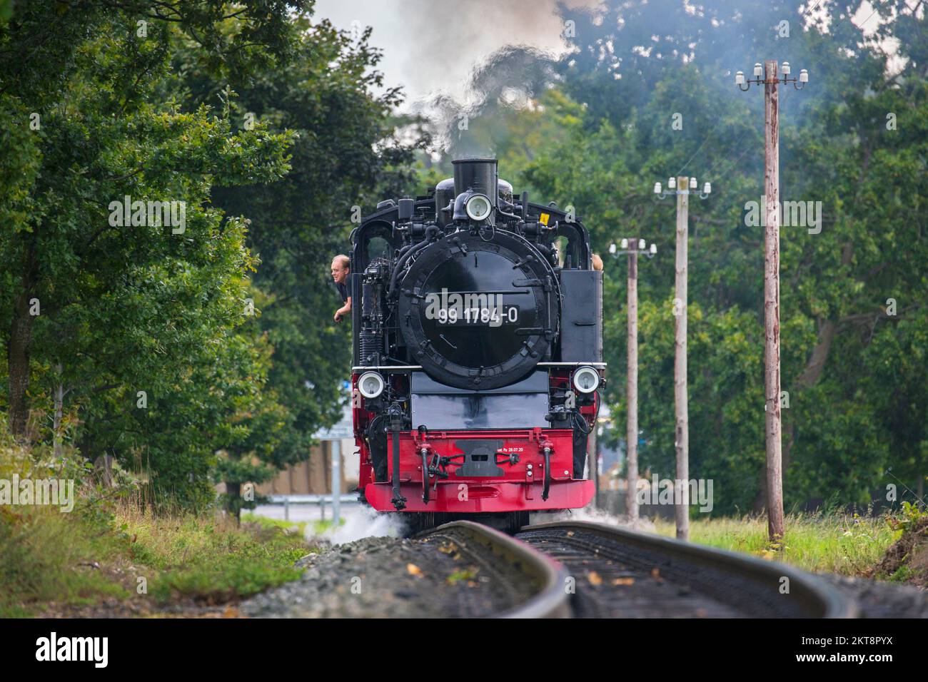 Rasender Roland steam locomotive 99 1784 on the Rügen narrow-gauge ...