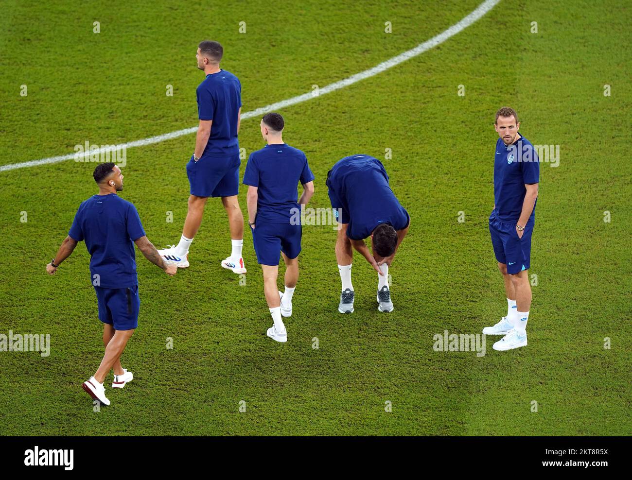 England's Harry Kane (right) ahead of the FIFA World Cup Group B match ...