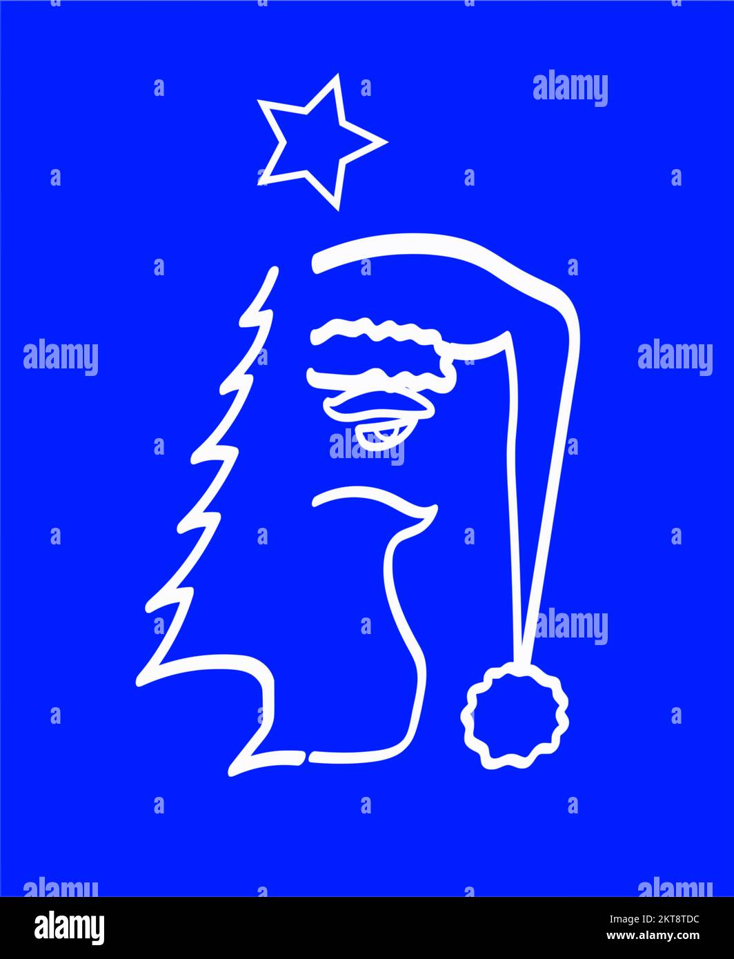 Stylized drawing of a half Christmas tree with the comet star on it and ...