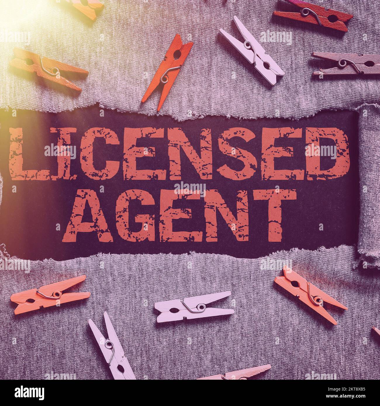 Hand writing sign Licensed Agent, Word Written on Authorized and ...