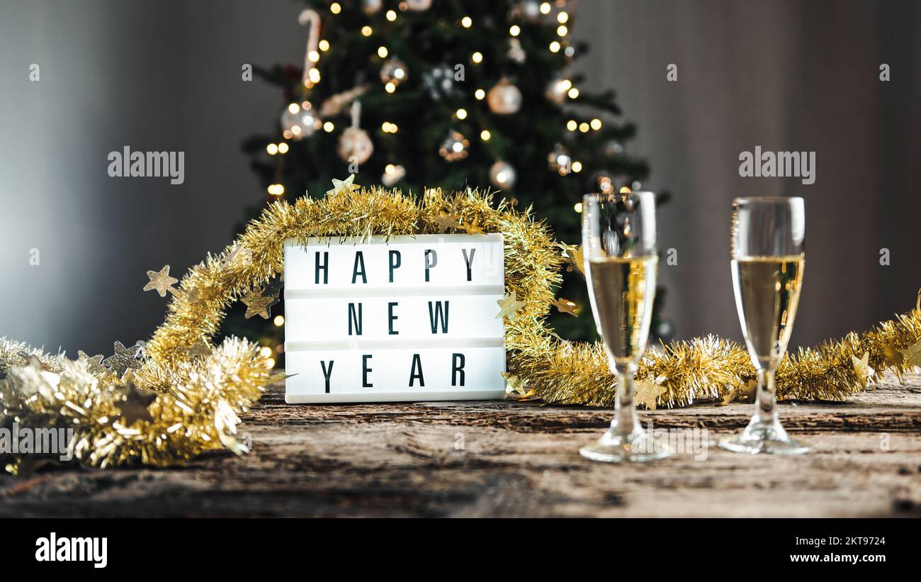 Happy New Year Sign Stock Photo - Alamy