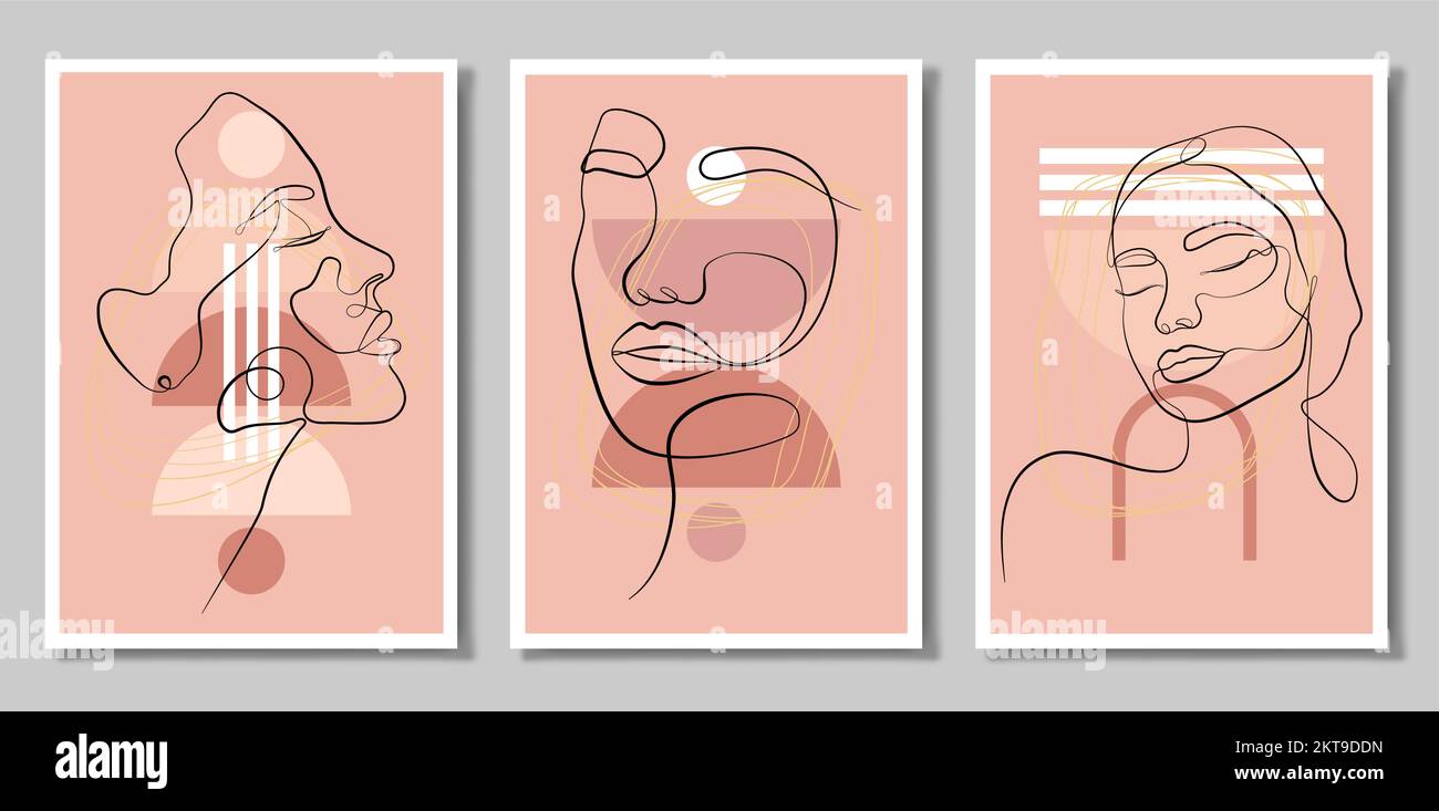 Black portrait paintings Stock Vector Images - Alamy