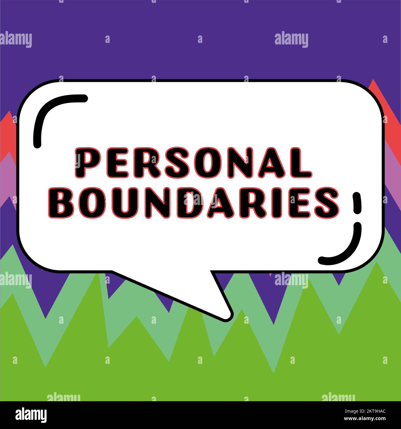 Text caption presenting Personal Boundaries, Concept meaning something ...
