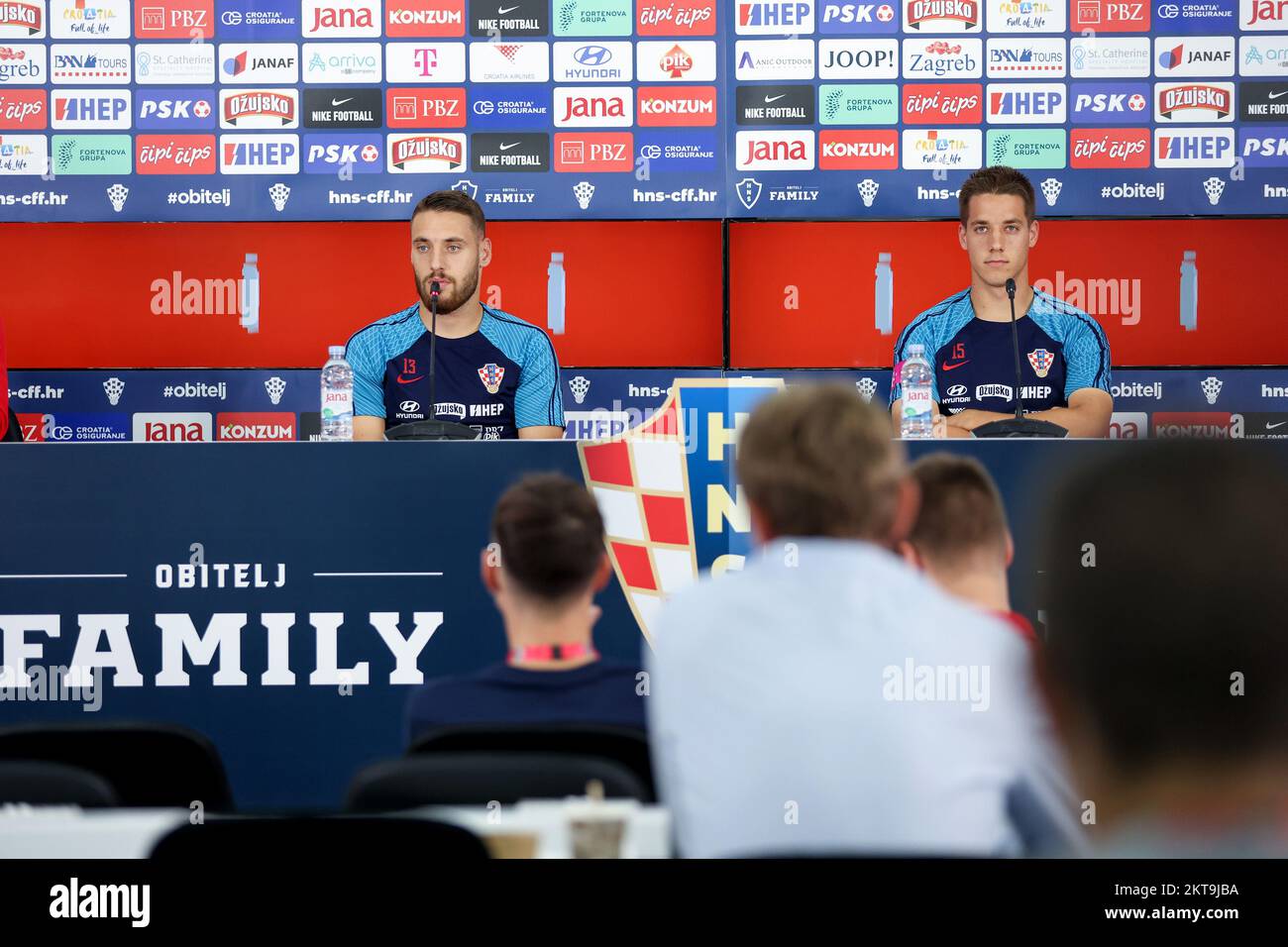 Players of Croatian national football team Nikola Vlasic and Mario ...