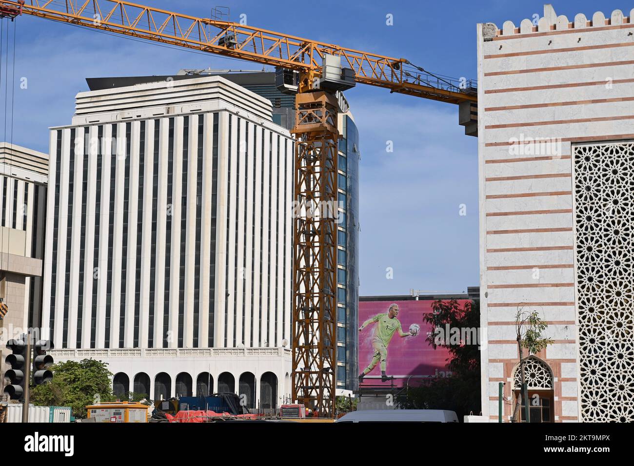 Impressions from Doha/Qatar on November 29th, 2022. Construction crane, construction site ...