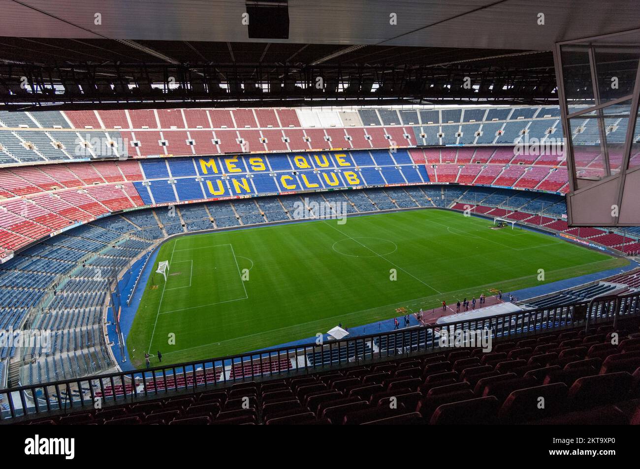 View of the seating and terraces at the Nou Camp football stadium, home ...