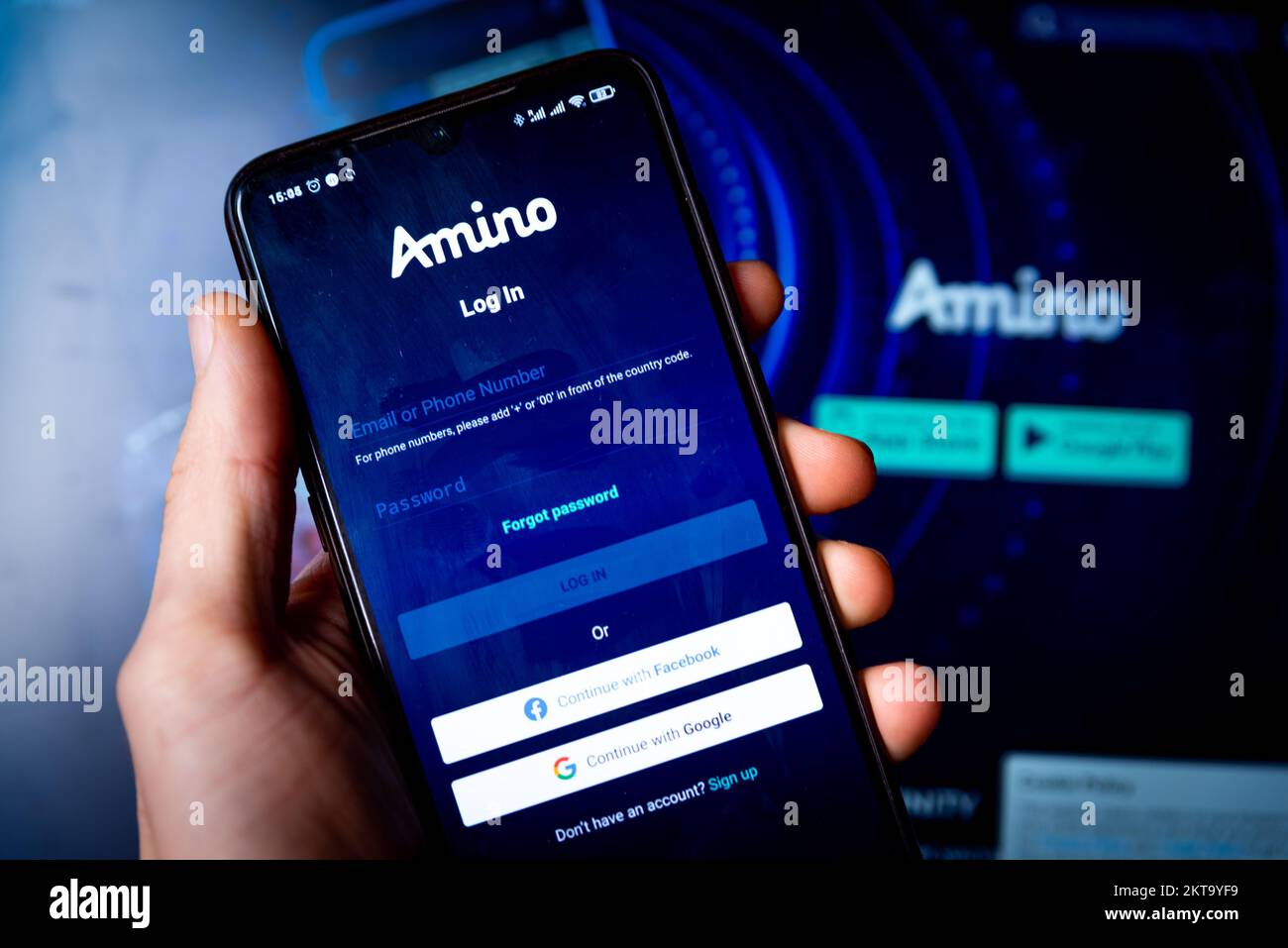 In this photo illustration, the Amino social media App seen displayed ...