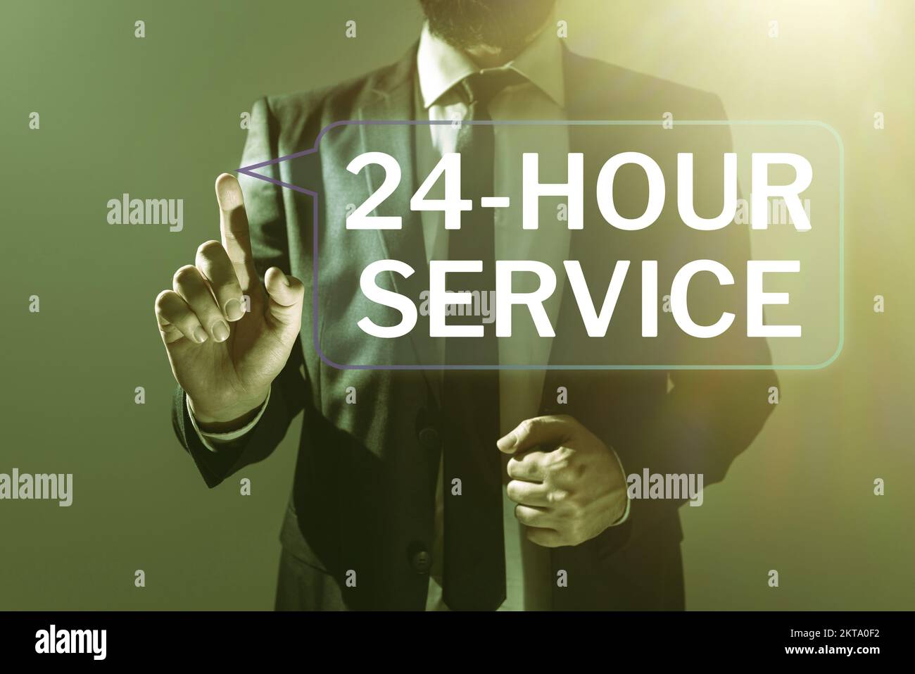 Sign displaying 24 Hour Service, Concept meaning service that is ...