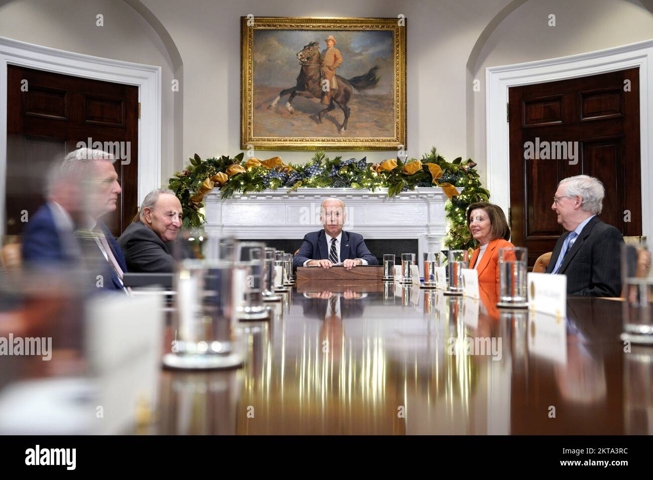 United States President Joe Biden meets with Congressional leaders in ...