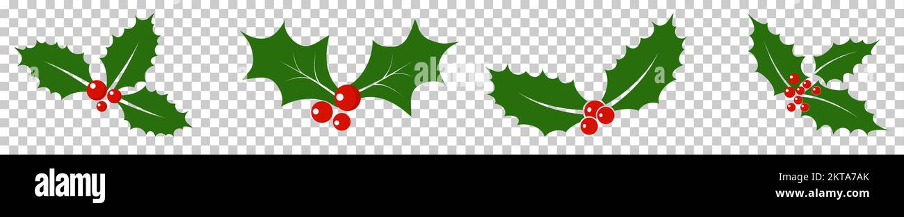 Holly berry icon set. Christmas symbol. Vector illustration isolated on ...