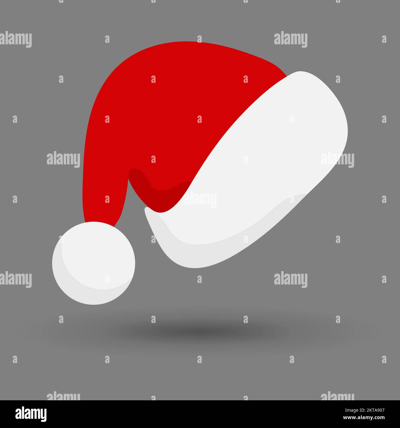 Santa Claus cartoon red hat. Vector illustration isolated on white ...