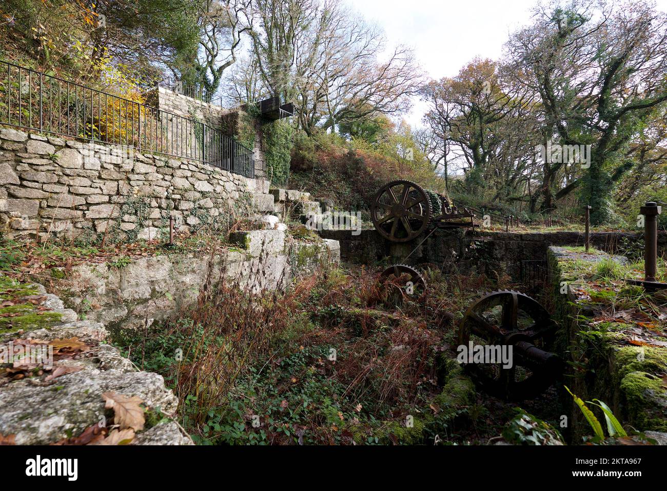 St Austell Cornwall UK 11 29 2022 Luxulyan Valley industrial remains as ...