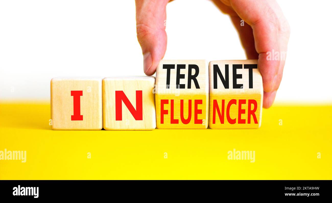 Internet influencer symbol. Concept word Internet influencer on wooden ...