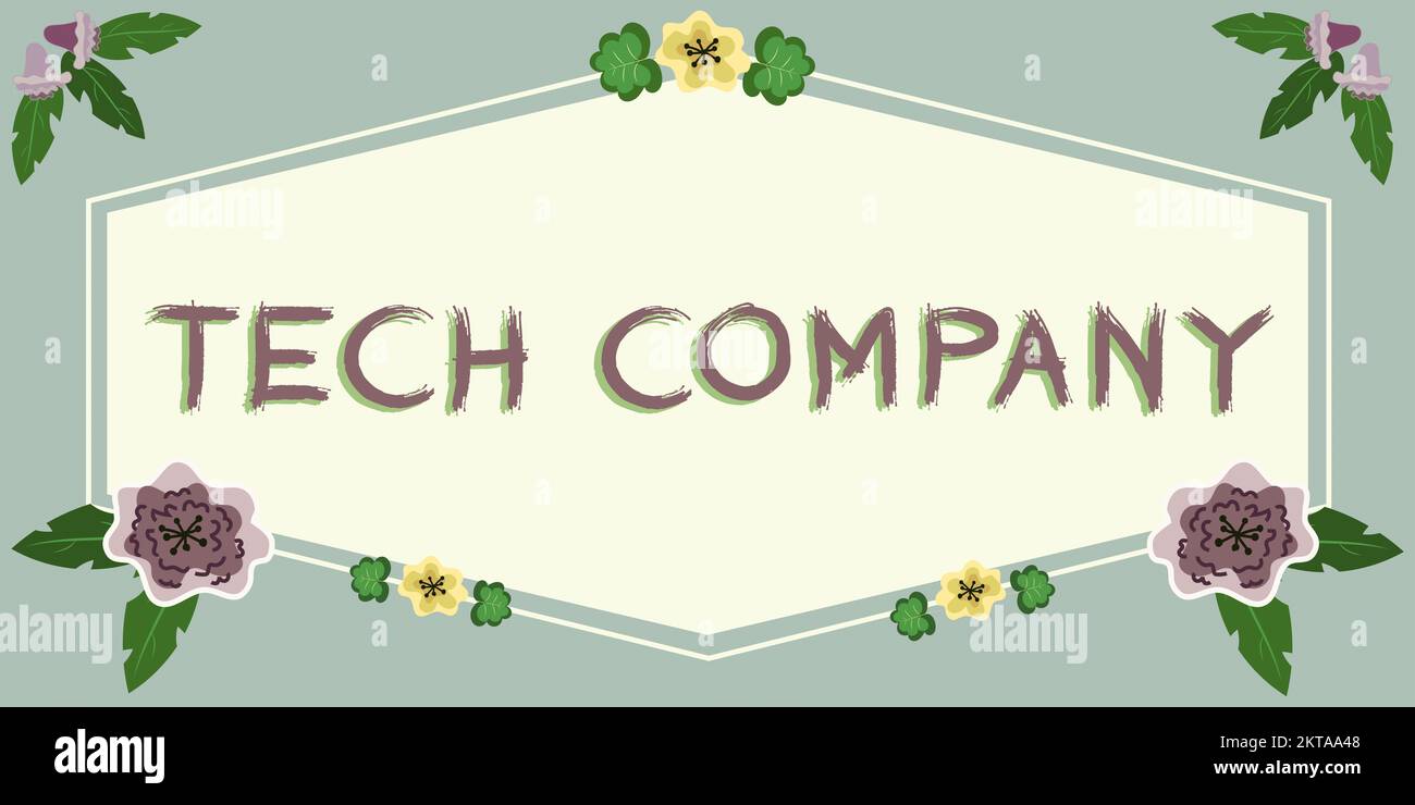 Handwriting text Tech Company, Conceptual photo a company that invents ...