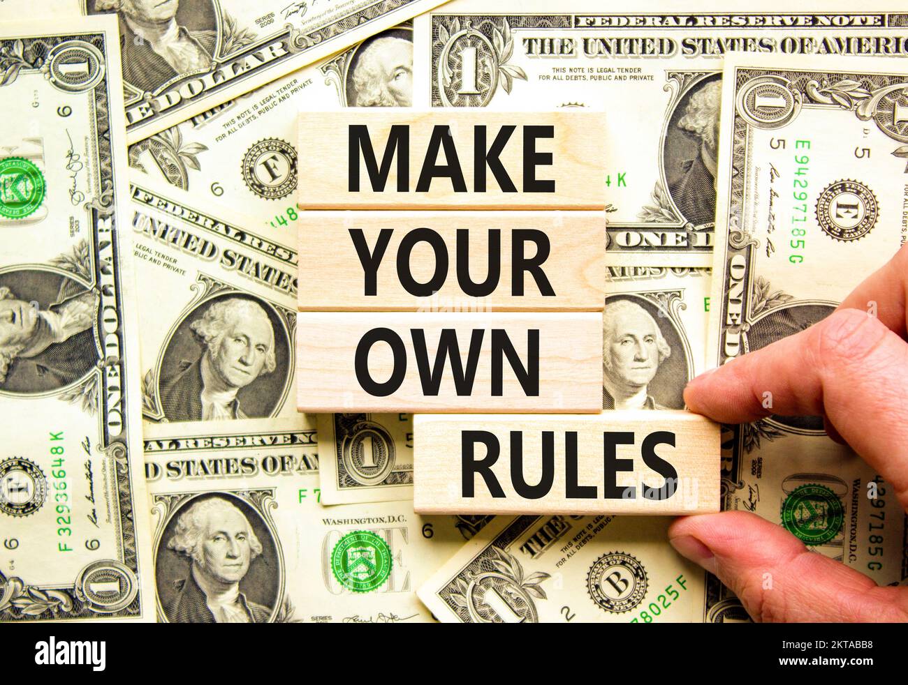 Make your own rules symbol. Concept words Make your own rules on wooden ...