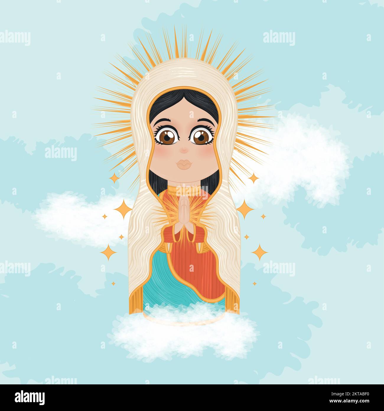 Isolated cute virgin mary character Vector Stock Vector Image & Art - Alamy
