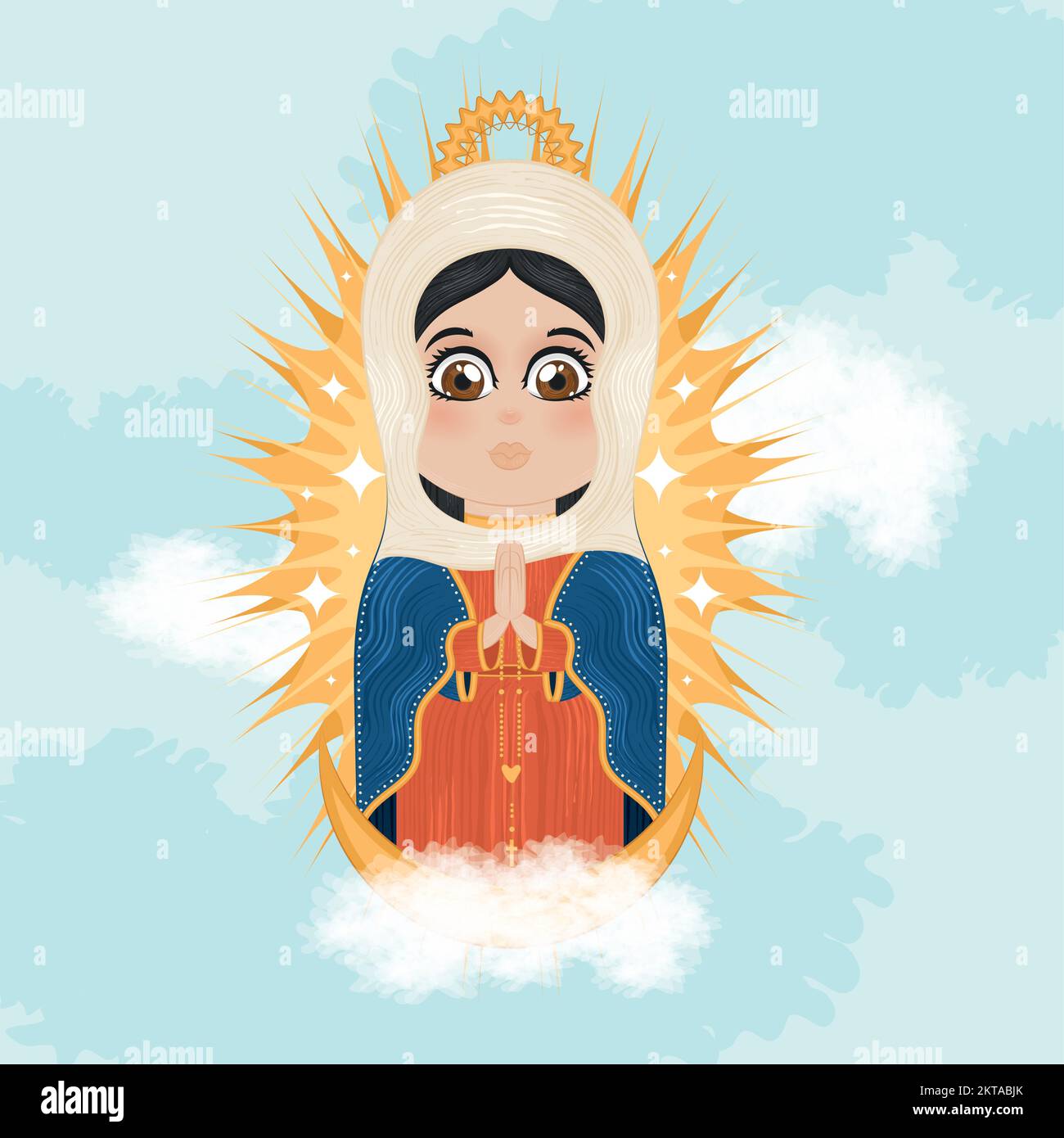 Holy mary girl woman female cartoon Stock Vector Images - Alamy