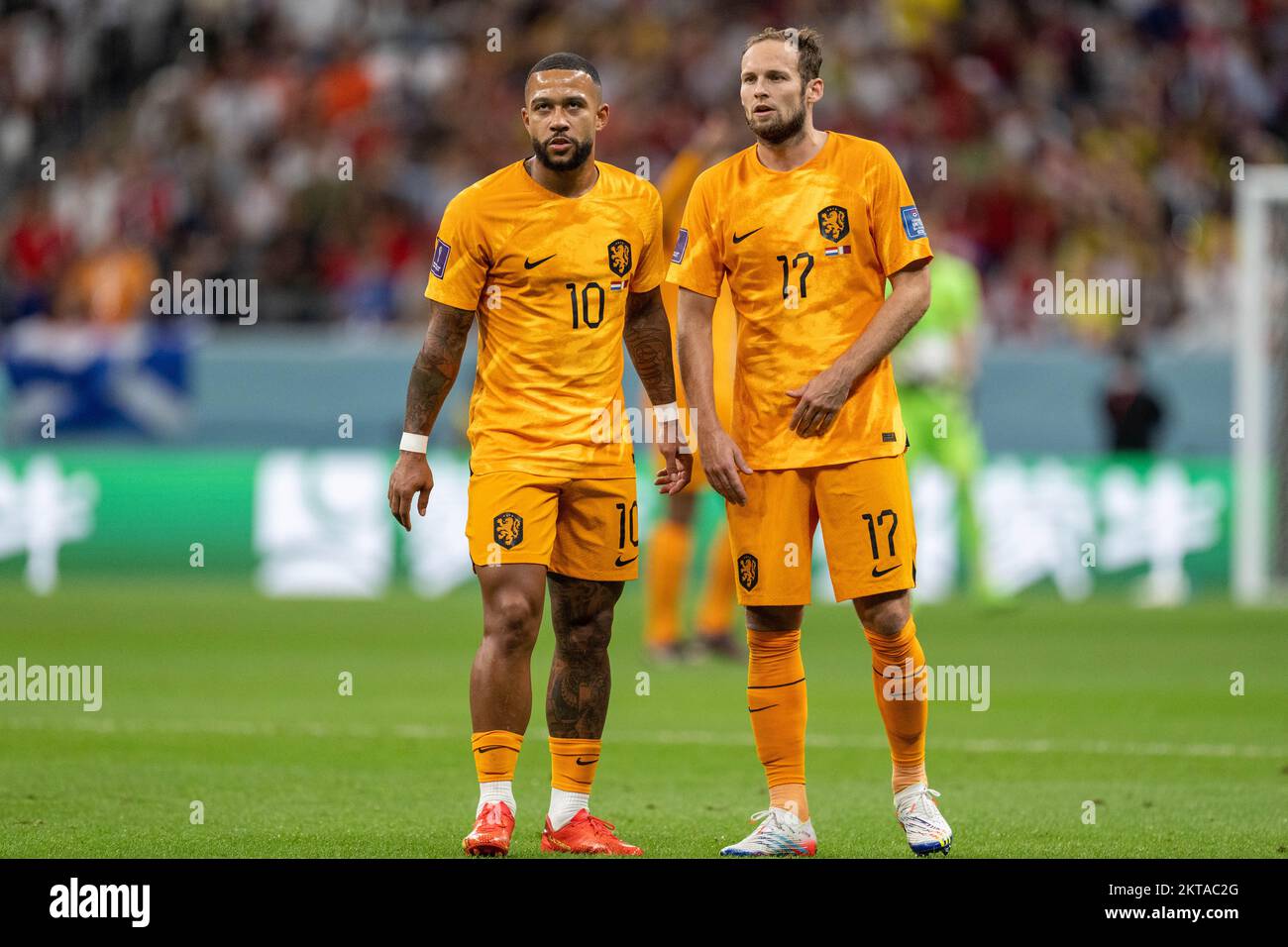 Memphis Depay of Netherlands and Daley Blind of Netherlands during the ...