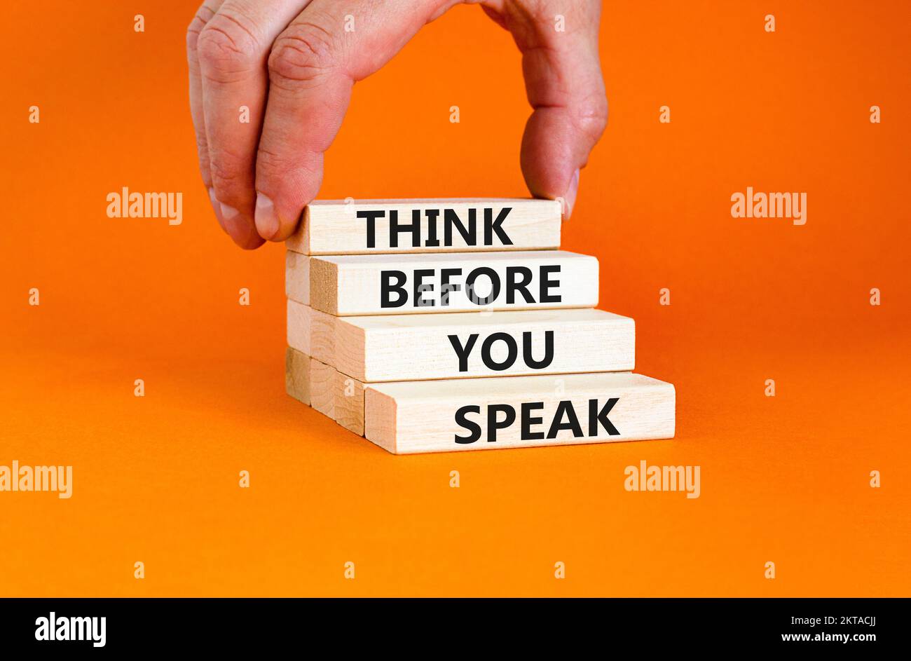 Think before you speak symbol. Concept words Think before you speak on ...