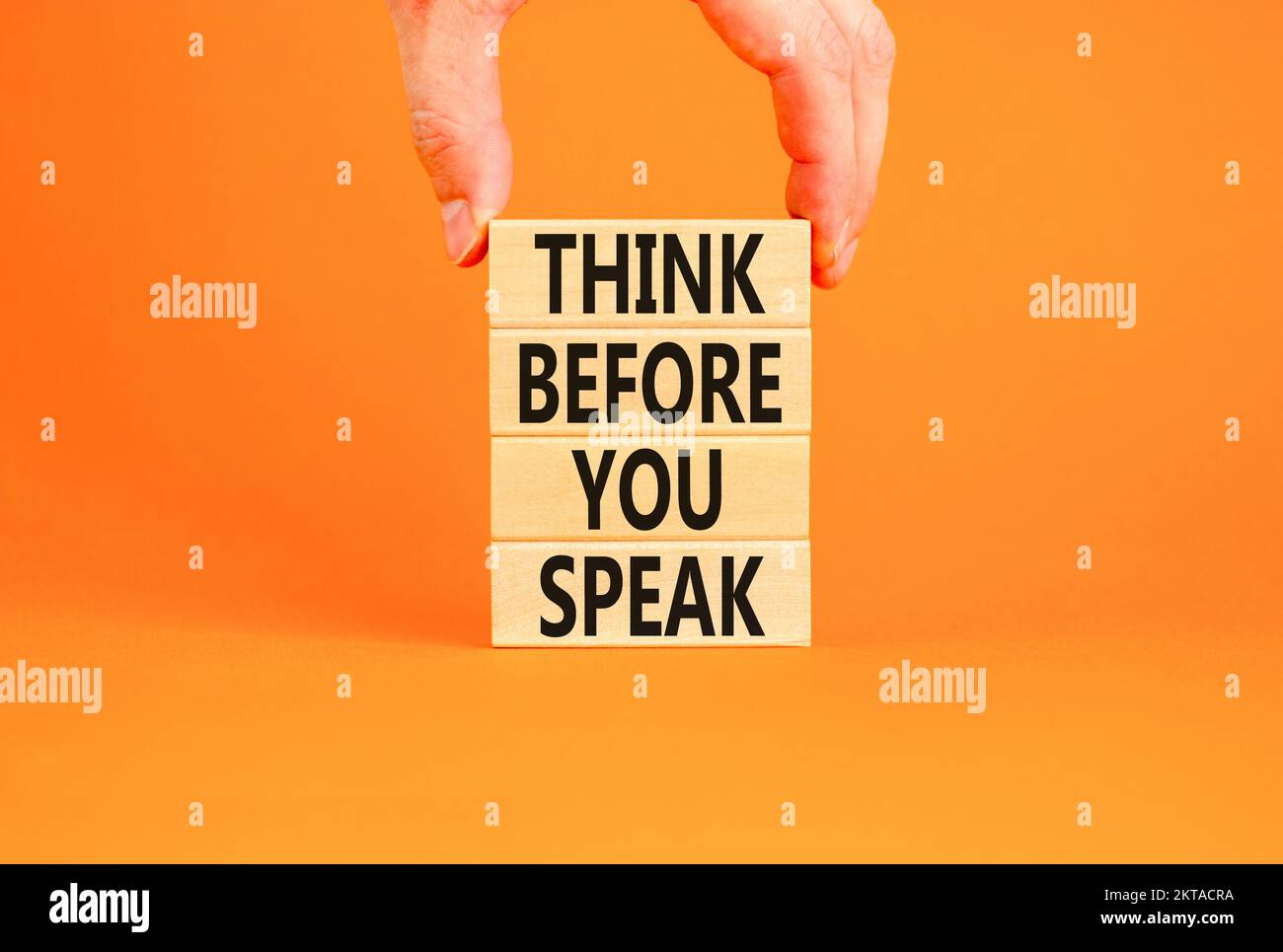Think before you speak symbol. Concept words Think before you speak on ...