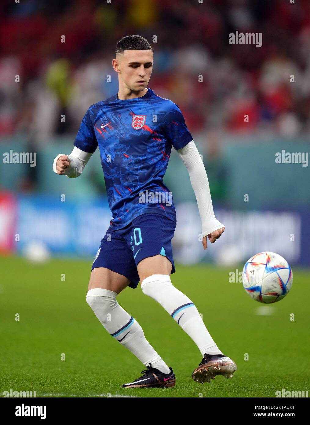 England's Phil Foden warms up ahead of the FIFA World Cup Group B match ...