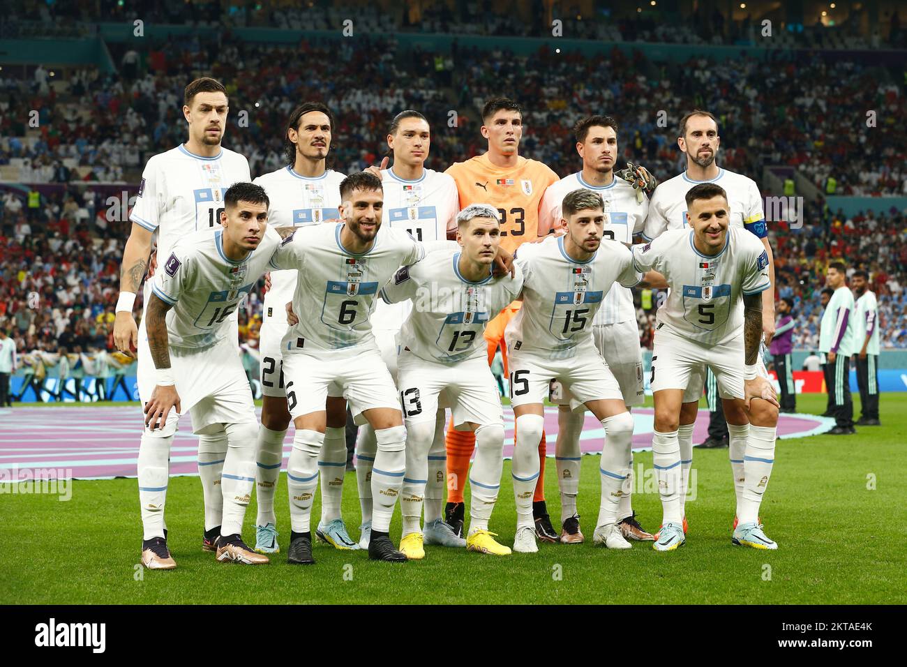Al Daayen, Qatar. 28th Nov, 2022. Uruguay team group line-up (URU) Football/Soccer : FIFA World ...