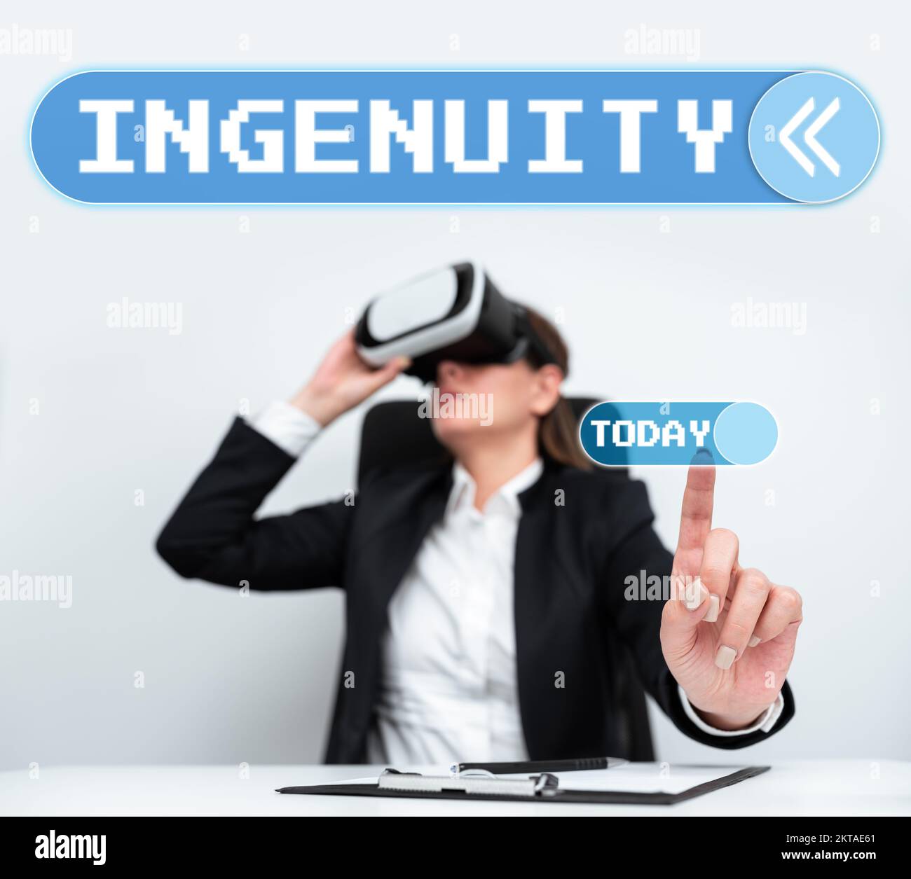 Hand writing sign Ingenuity, Business approach the quality of being ...