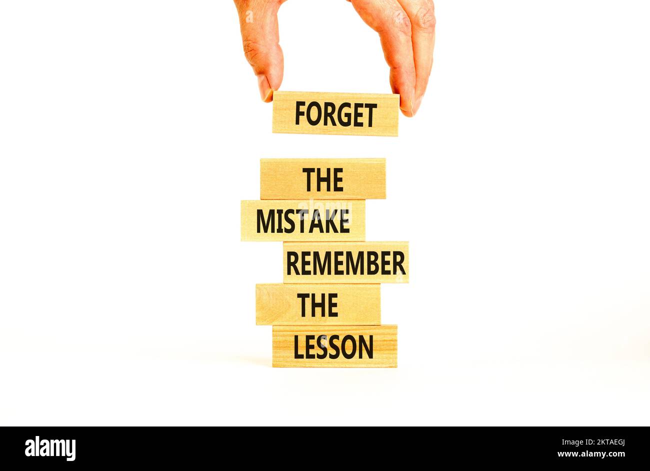 Lesson from mistake symbol. Concept words Forget the mistake remember ...
