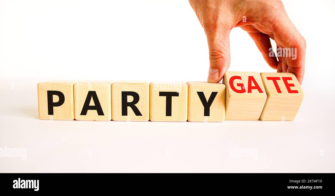 Party and partygate symbol. Concept words Party and Partygate on wooden ...