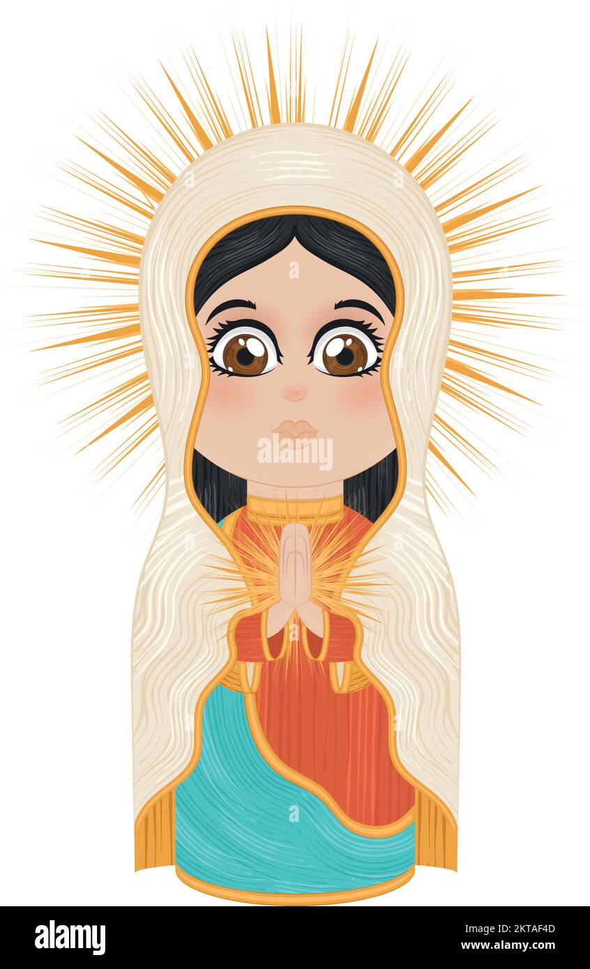 Isolated cute virgin mary character Vector Stock Vector Image & Art - Alamy