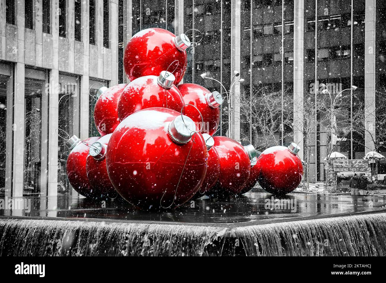 red christmas ornaments, radio city, New York City,New York,USA Stock ...