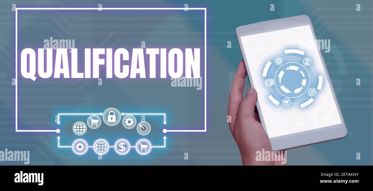 Inspiration showing sign Qualification, Concept meaning Officially ...
