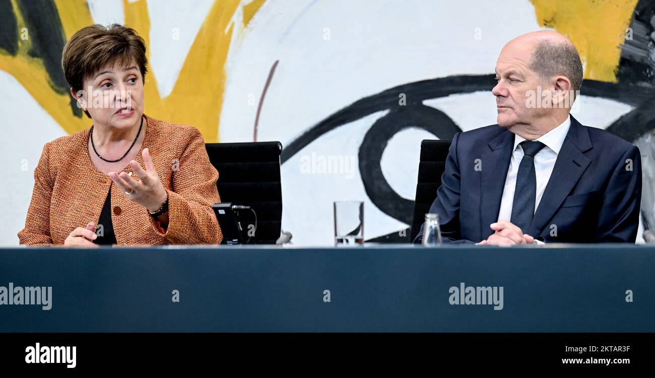 Berlin, Germany. 29th Nov, 2022. Kristalina Georgieva (l), Managing ...