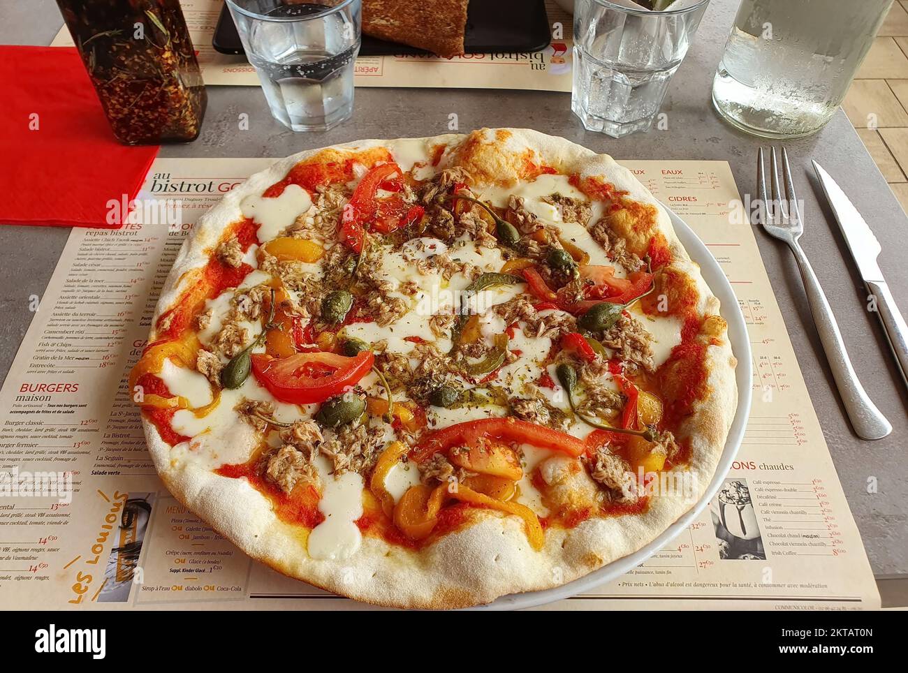 Pizza at the port of Paimpol Stock Photo - Alamy