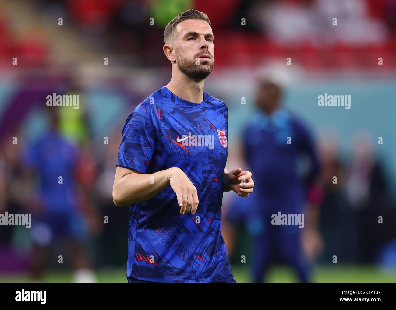 Al Rayyan, Qatar, 29th November 2022. Jordan Henderson of England warms ...