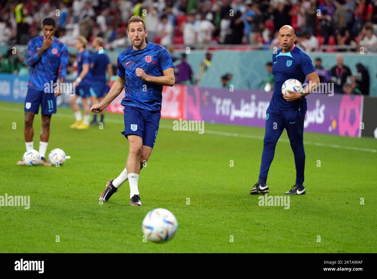 England's Harry Kane warms up ahead of the FIFA World Cup Group B match ...