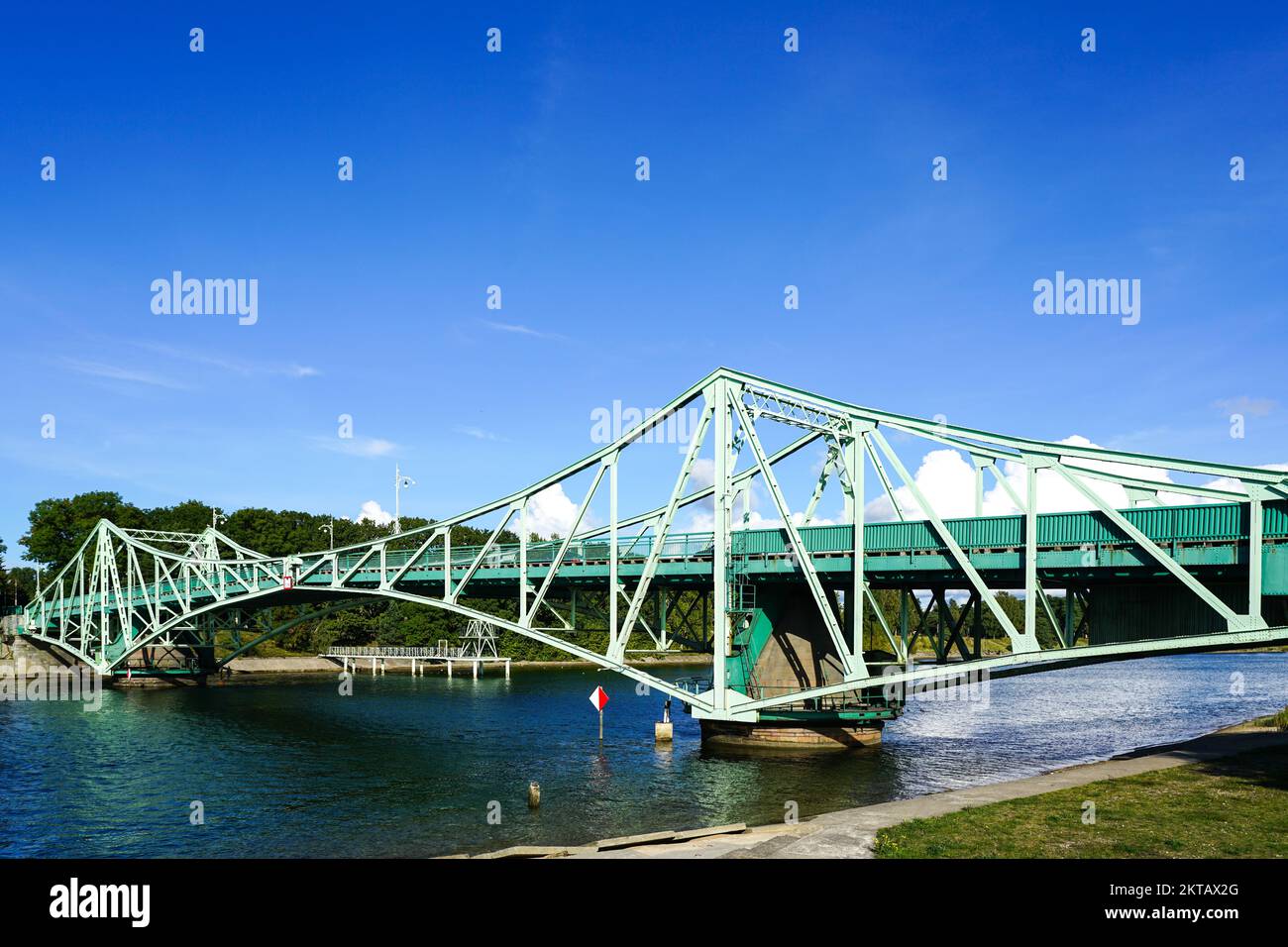 Oskara Kalpaka bridge, historical rotatable riveted steel construction ...