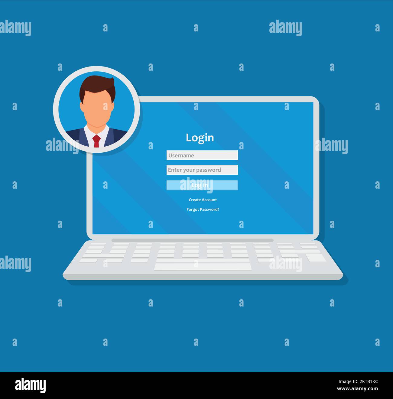 Login and Register Form with Blue Theme for Desktop Application or ...