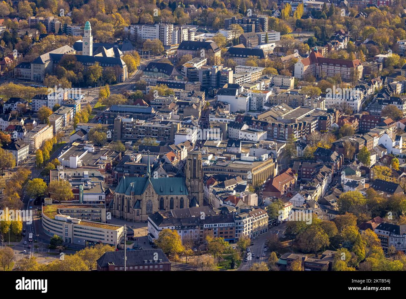 Aerial view, City Buer, City Hall Buer, Gelsenkirchen, Ruhr area, North ...