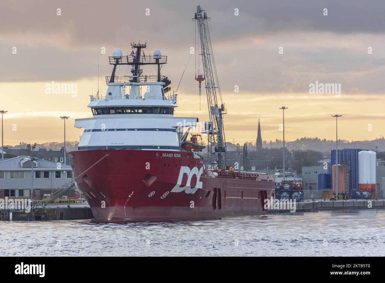 Aberdeen harbor, Scotland, UK. Aberdeen is a busy offshore port for ...