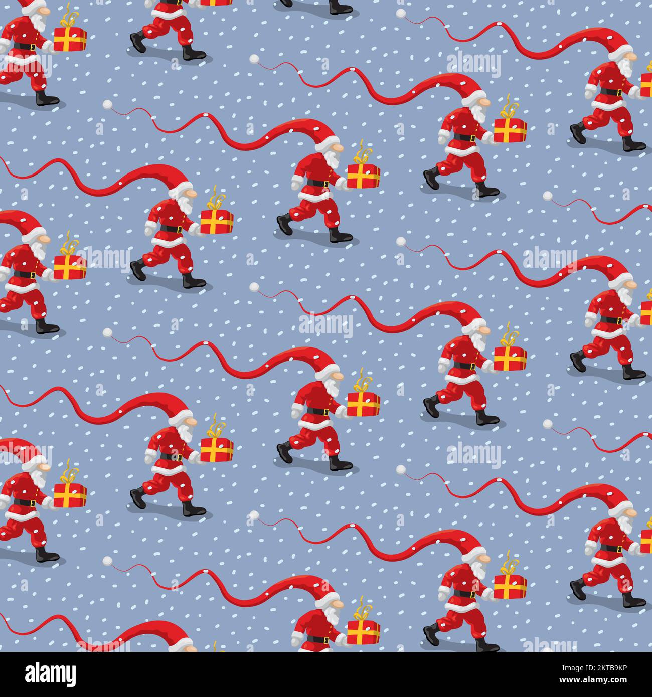 Santa Claus, background with seamless pattern, repeating vector ...