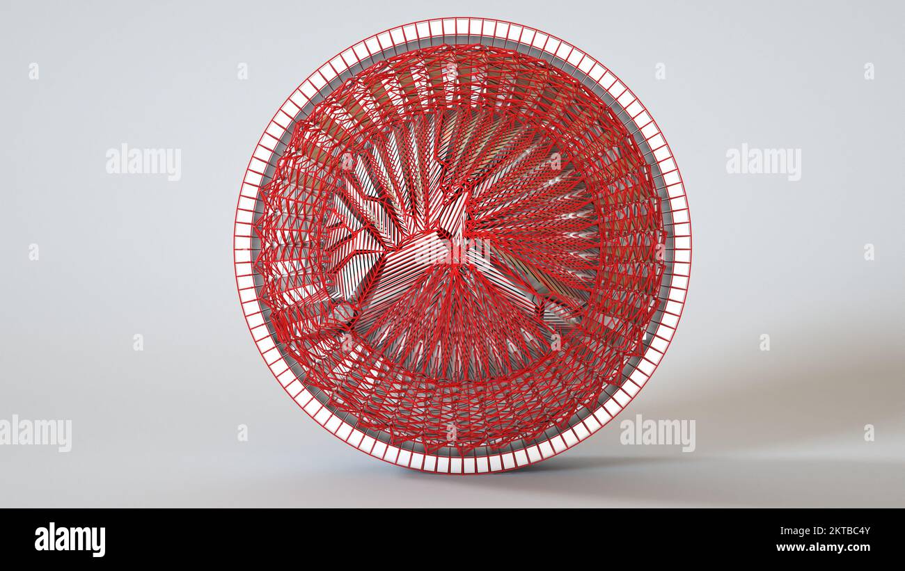 3D Illustration of an intricately designed pattern in red. Designers ...