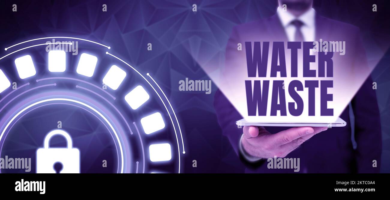 Writing displaying text Water Waste, Business showcase liquid that has ...